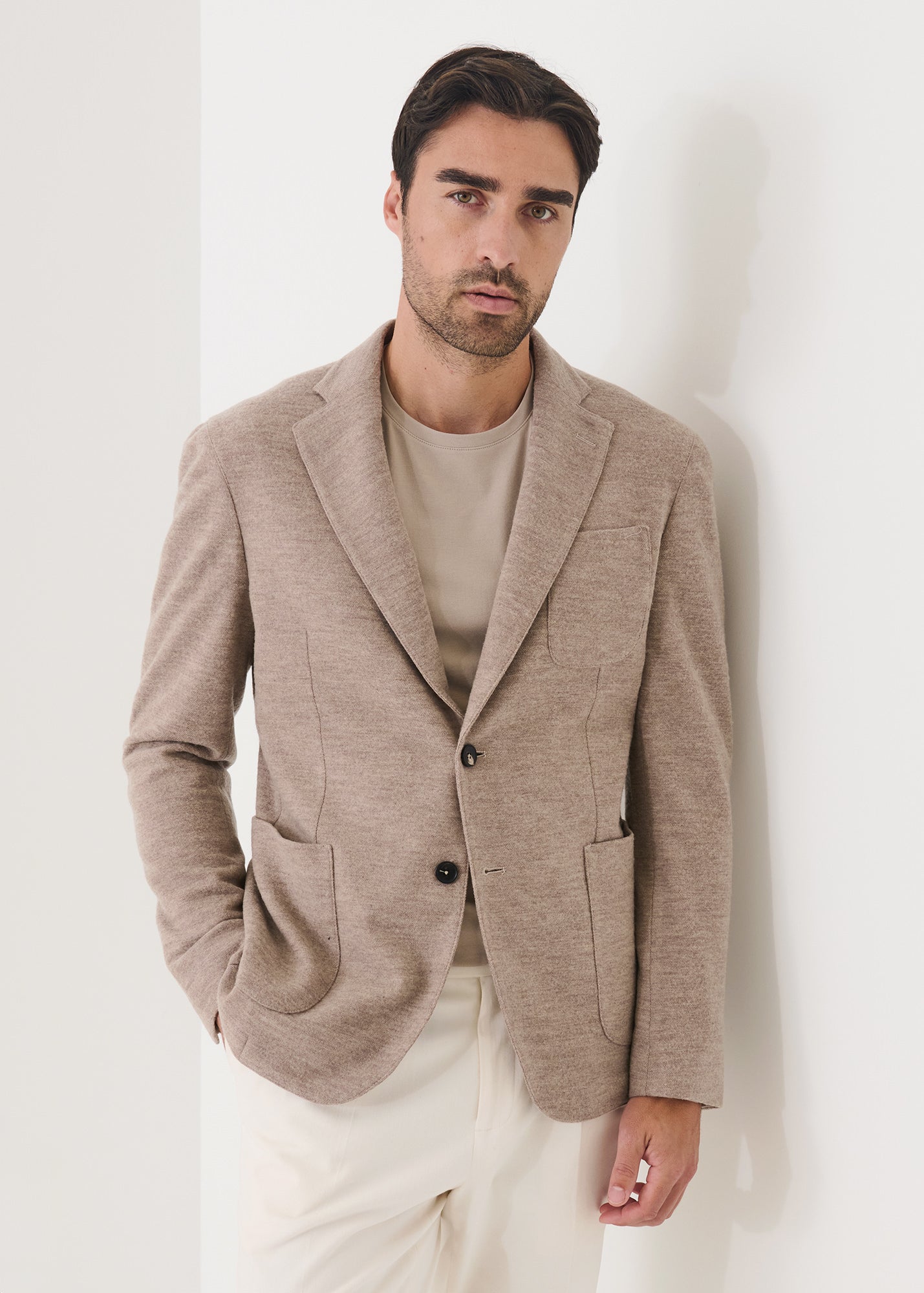 Double Face Wool Two Button Blazer